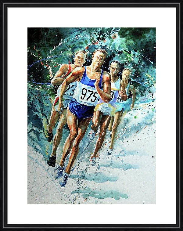 Boston Marathon Runner Painting by Hanne Lore Koehler