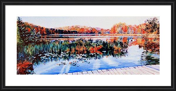 Autumn Lake Landscape Painting by Hanne Lore Koehler